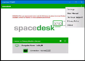 Windows 10／Microsoft Store アプリ spacedesk VIEWER のインストールと設定画面